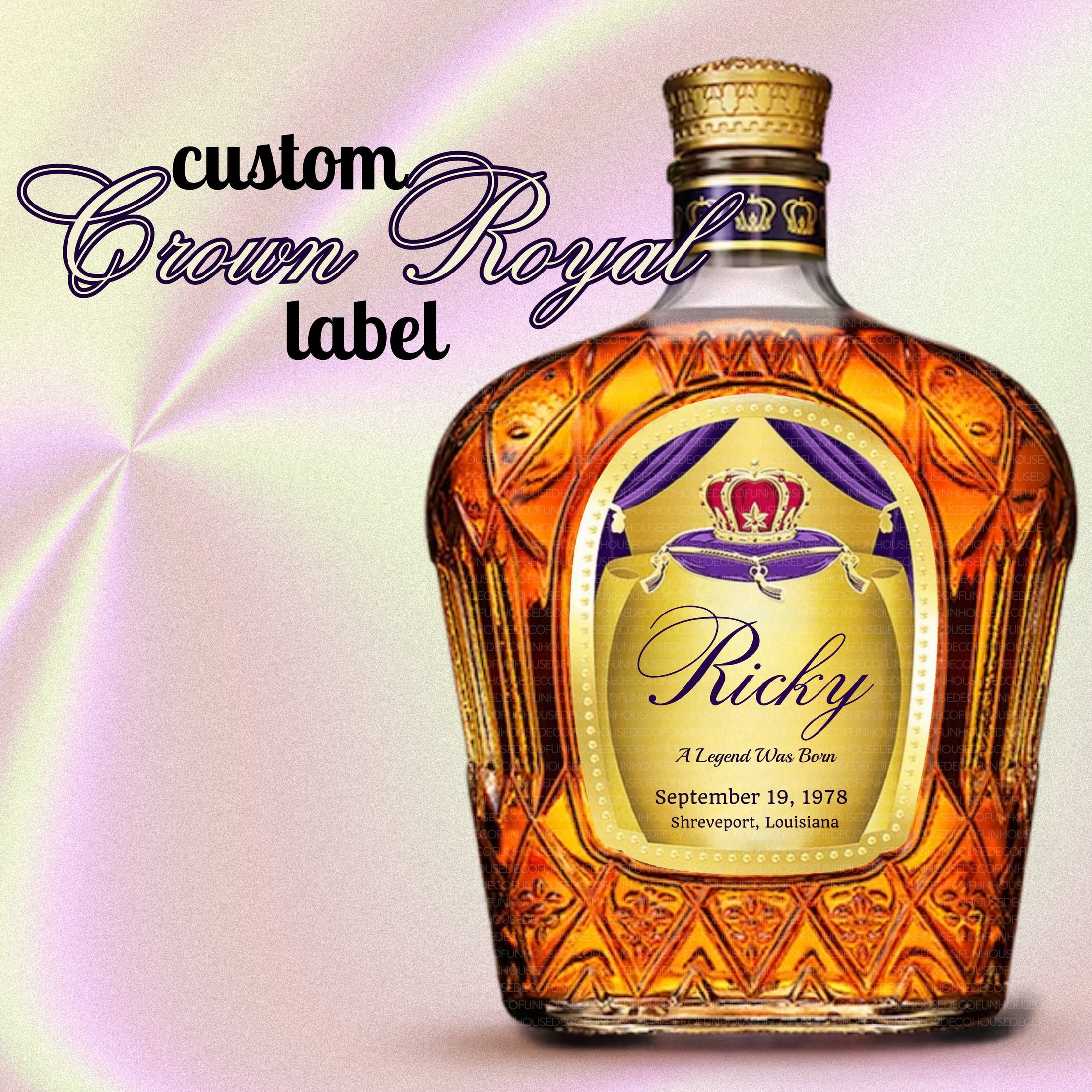 Personalized Crown Royal Labels - All Flavors | FunHouseDeco