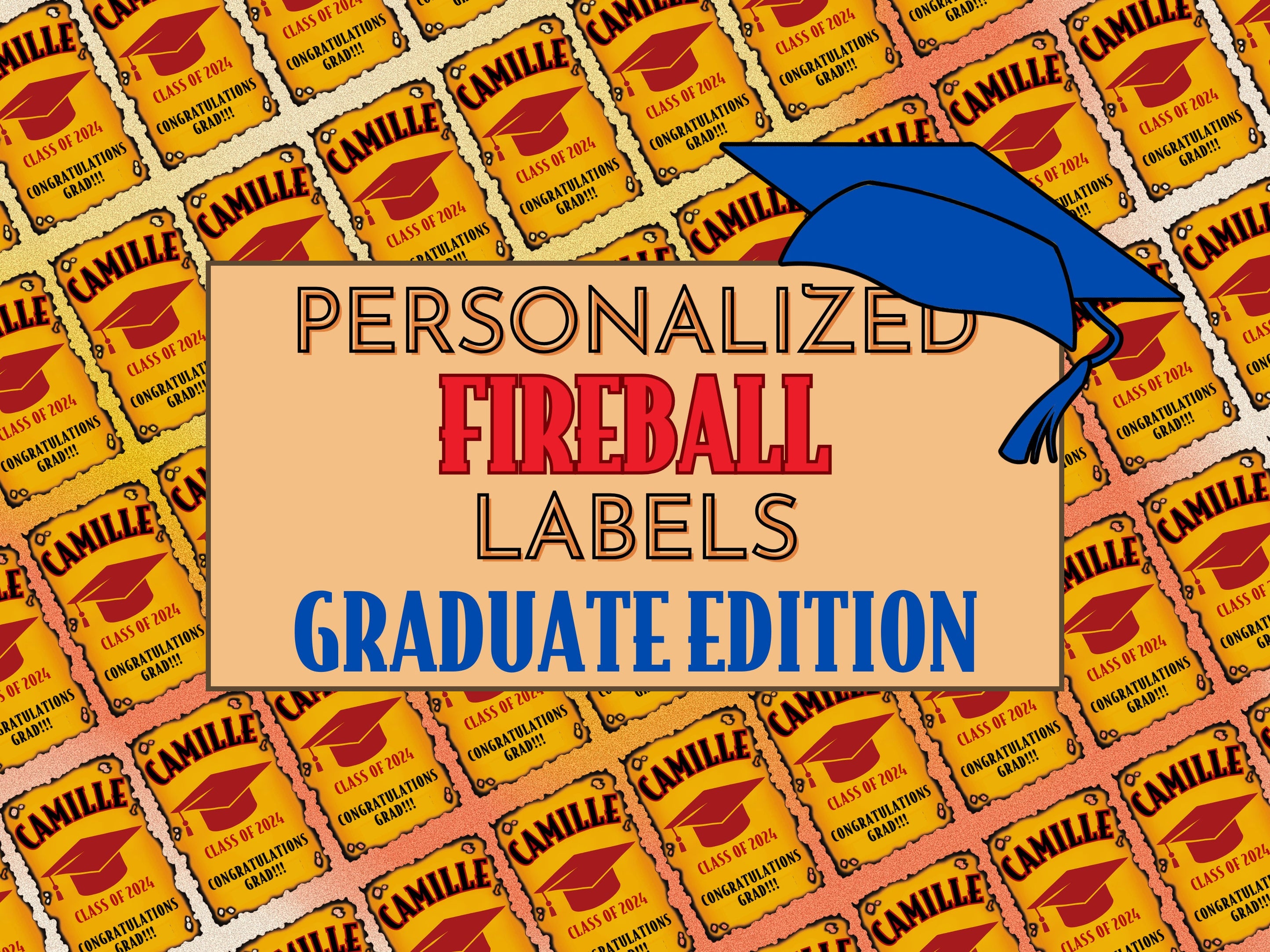 Fireball Whiskey Labels for Graduation | FunHouseDeco