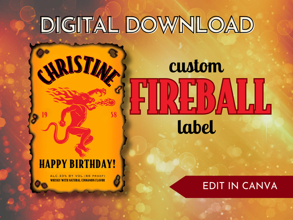 Fireball Whiskey Label Template | FunHouseDeco
